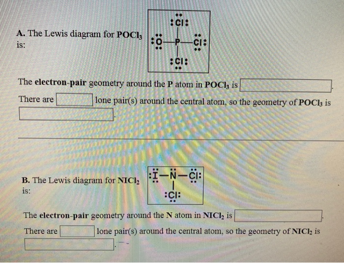 Solved A. The Lewis diagram for POCI, :C1: The electron-pair | Chegg.com