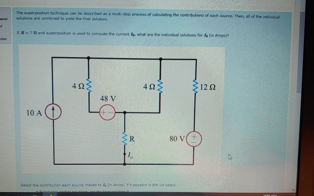 Solved The superposition technique can be described as a | Chegg.com