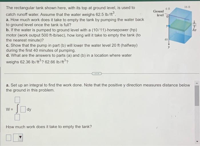 Solved The rectangular tank shown here, with its top at | Chegg.com