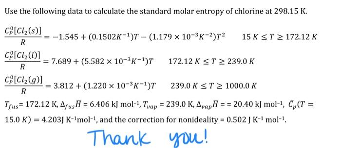 Solved Use the following data to calculate the standard | Chegg.com