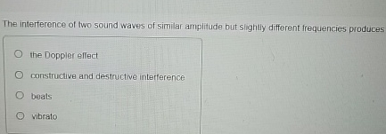 Solved The interference of two sound waves of similar | Chegg.com