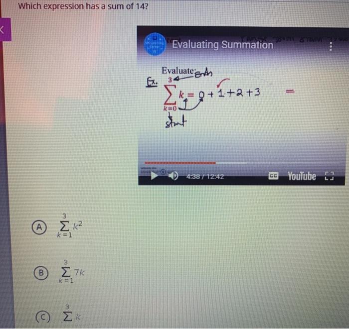 Solved Which expression has a sum of 14? く 10 TV Evaluating | Chegg.com Solved Which expression has a sum of 14? く 10 TV Evaluating | Chegg.com