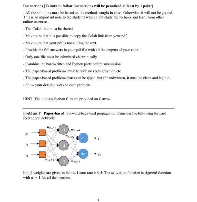 Solved Instructions [Failure to follow instructions will be | Chegg.com