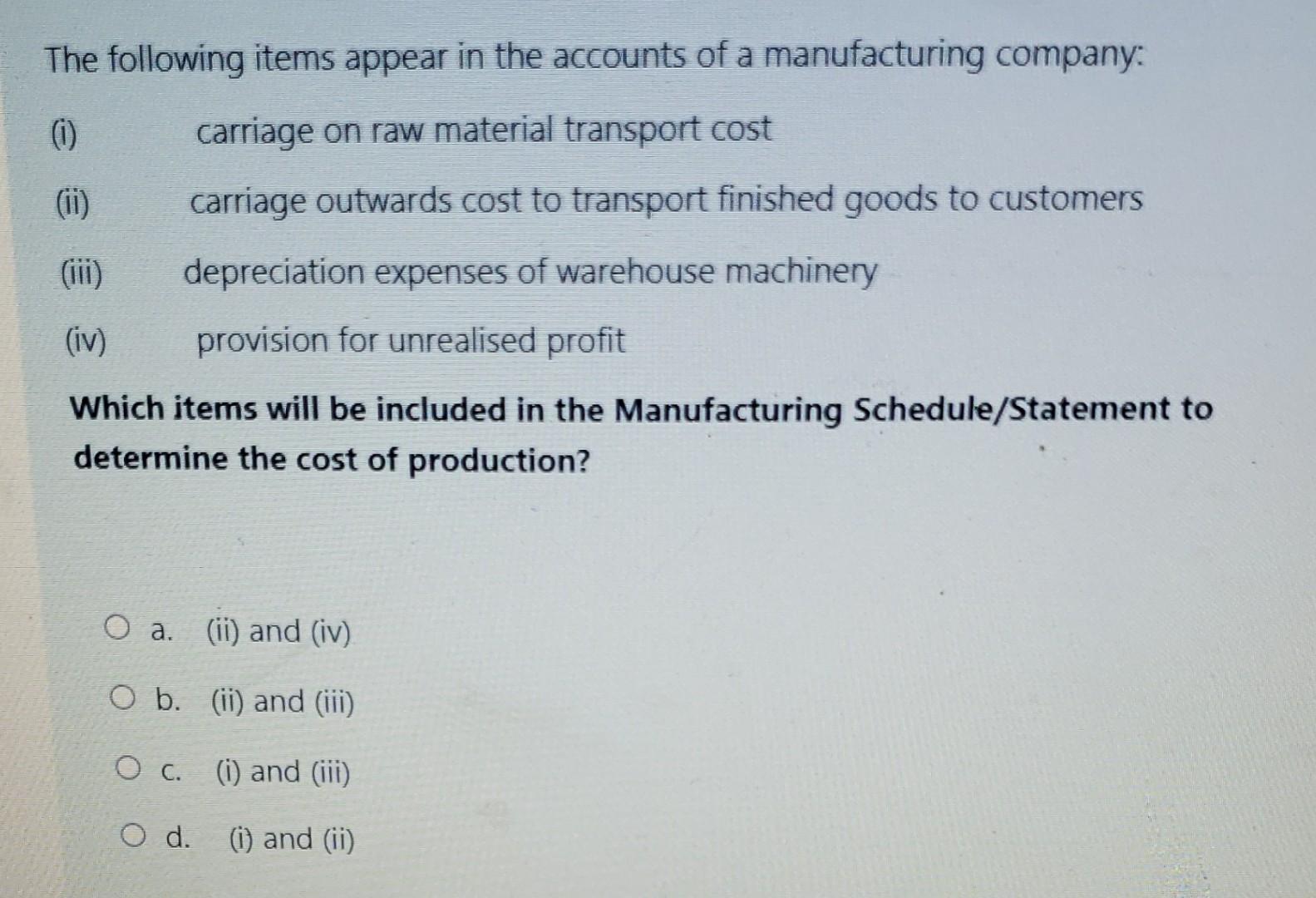 Solved The following items appear in the accounts of a | Chegg.com