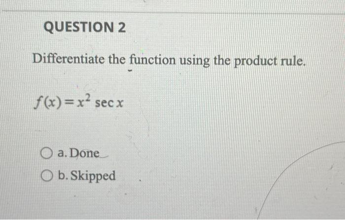 Solved Differentiate the function using the product rule. | Chegg.com
