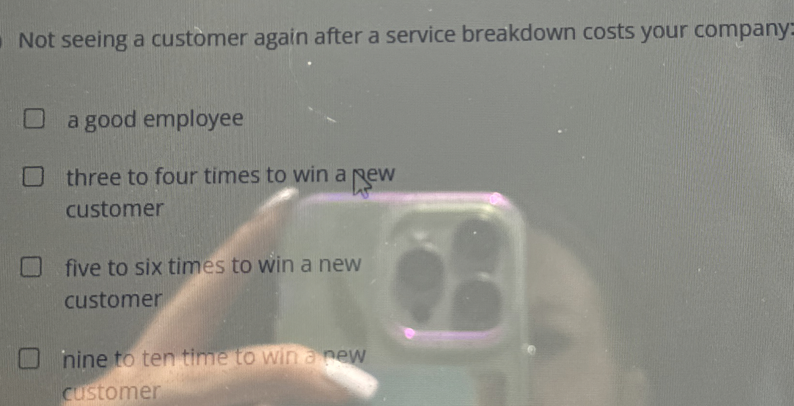 Solved Not seeing a custòmer again after a service breakdown | Chegg.com