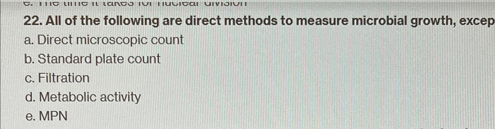 Solved All of the following are direct methods to measure | Chegg.com