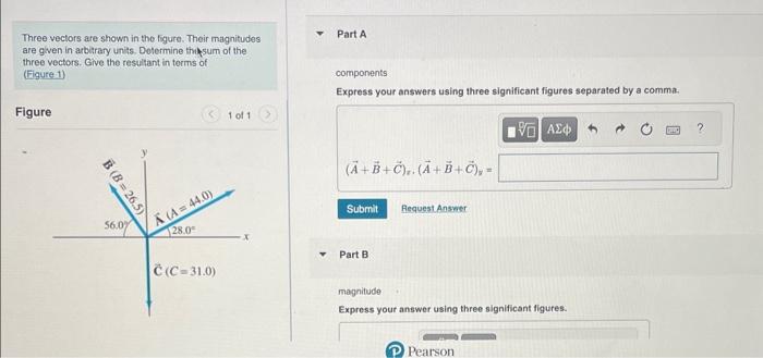Solved Three vectors are shown in the figure. Their | Chegg.com