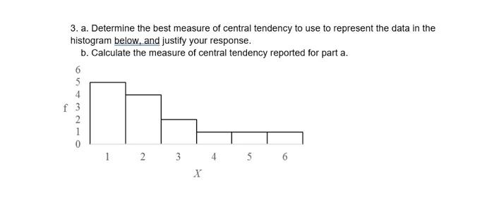 Solved 3. a. Determine the best measure of central tendency | Chegg.com