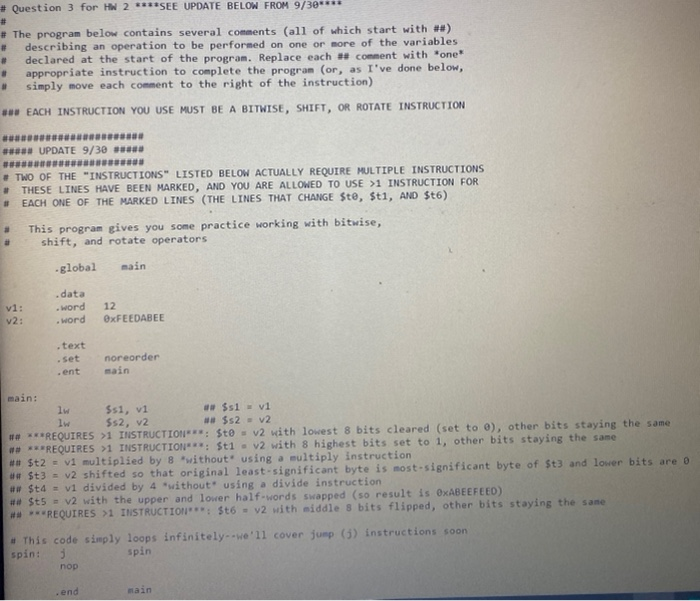 Solved # Question 3 for HW 2 ****SEE UPDATE BELOW FROM | Chegg.com