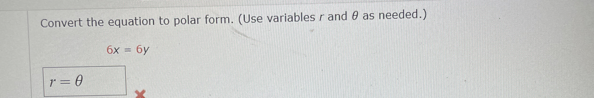Solved Convert the equation to polar form. (Use variables r | Chegg.com