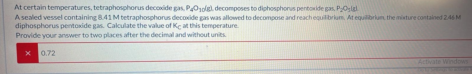 Solved At certain temperatures, tetraphosphorus decoxide | Chegg.com
