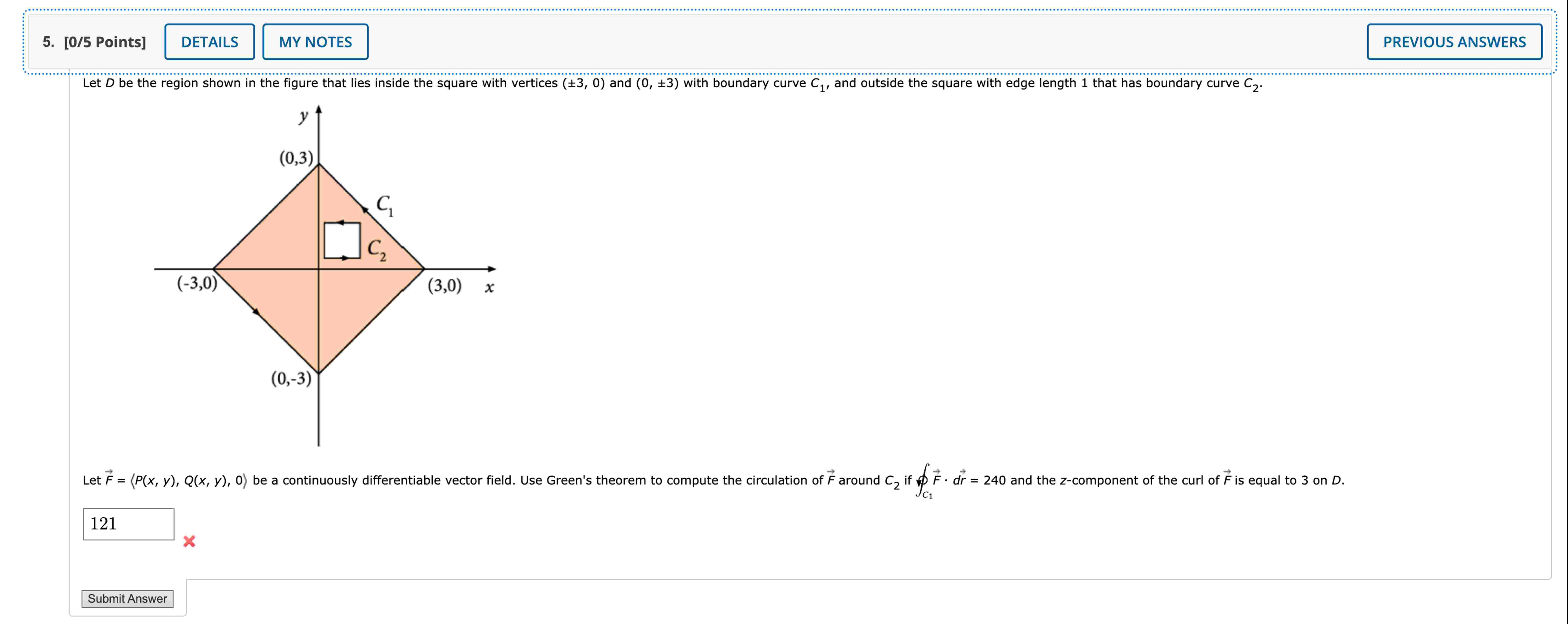 Solved [05 ﻿Points]Let D be ﻿the region shown in ﻿the figure | Chegg.com