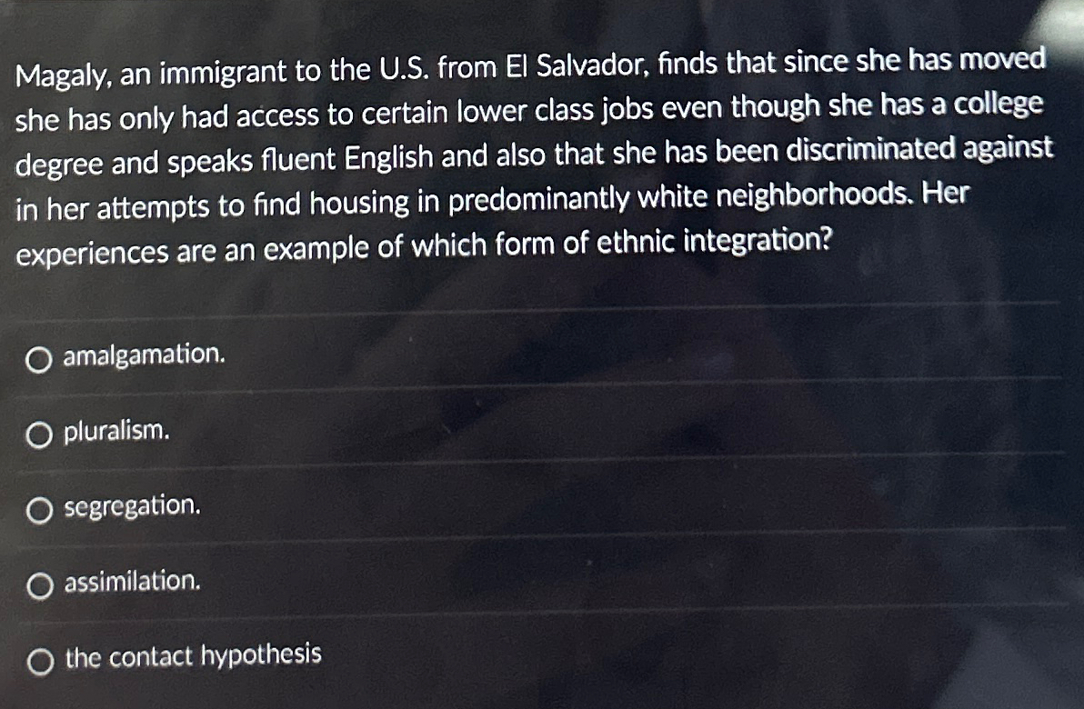 Solved Magaly, an immigrant to the U.S. ﻿from El Salvador, | Chegg.com