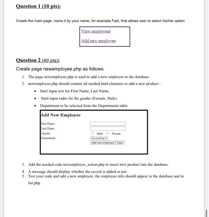 Solved Part One: Question 1: Create Database (25 pts): a 1. | Chegg.com