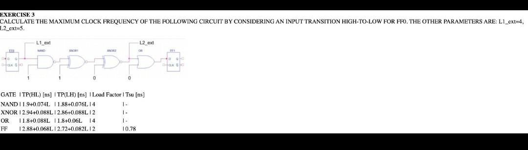 EXERCISE 3 CALCULATE THE MAXIMUM CLOCK FREQUENCY OF | Chegg.com