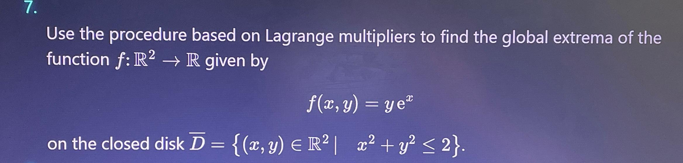 Solved Use the procedure based on Lagrange multipliers to | Chegg.com