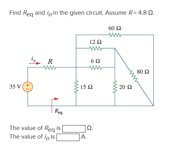 Solved Find Req ﻿and iO in ﻿the given circuit. Assume | Chegg.com