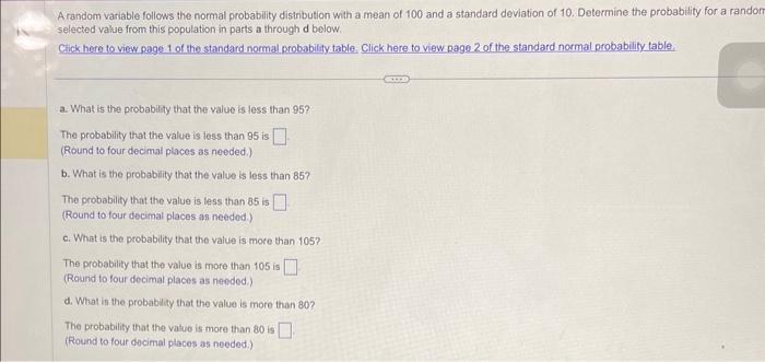Solved A random variable follows the normal probability | Chegg.com