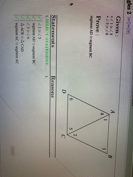 Solved gles 2 ==0) Given : * 41425 23-26 А B 3 Prove : | Chegg.com
