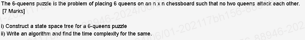 Solved The 6 -queens puzzle is the problem of placing 6 | Chegg.com