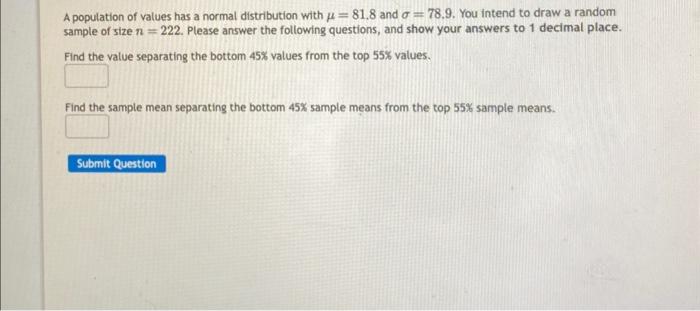 Solved A population of values has a normal distribution with | Chegg.com