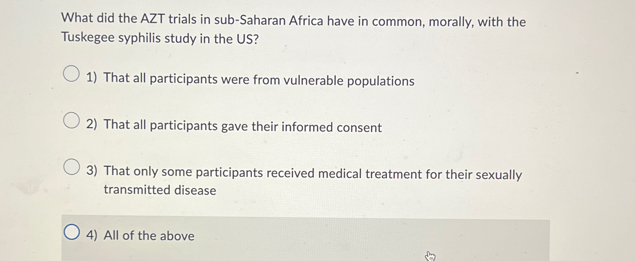 Solved What did the AZT trials in sub-Saharan Africa have in | Chegg.com