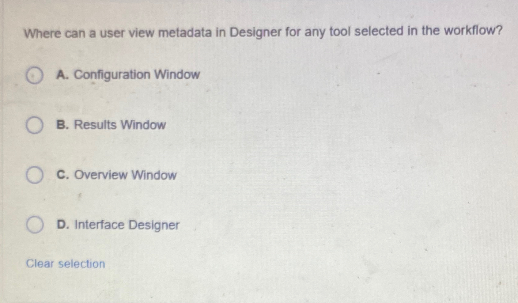 Solved Where can a user view metadata in Designer for any | Chegg.com