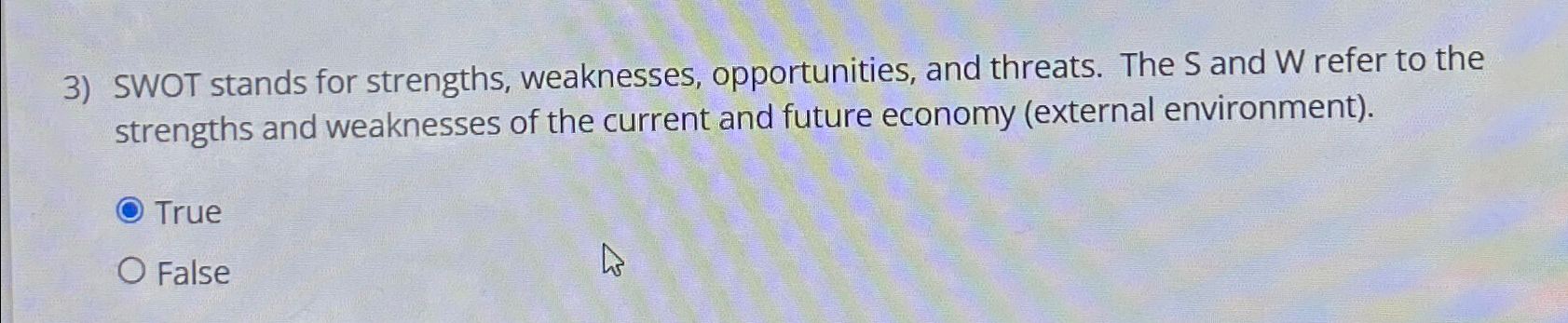 Solved SWOT stands for strengths, weaknesses, opportunities, | Chegg.com