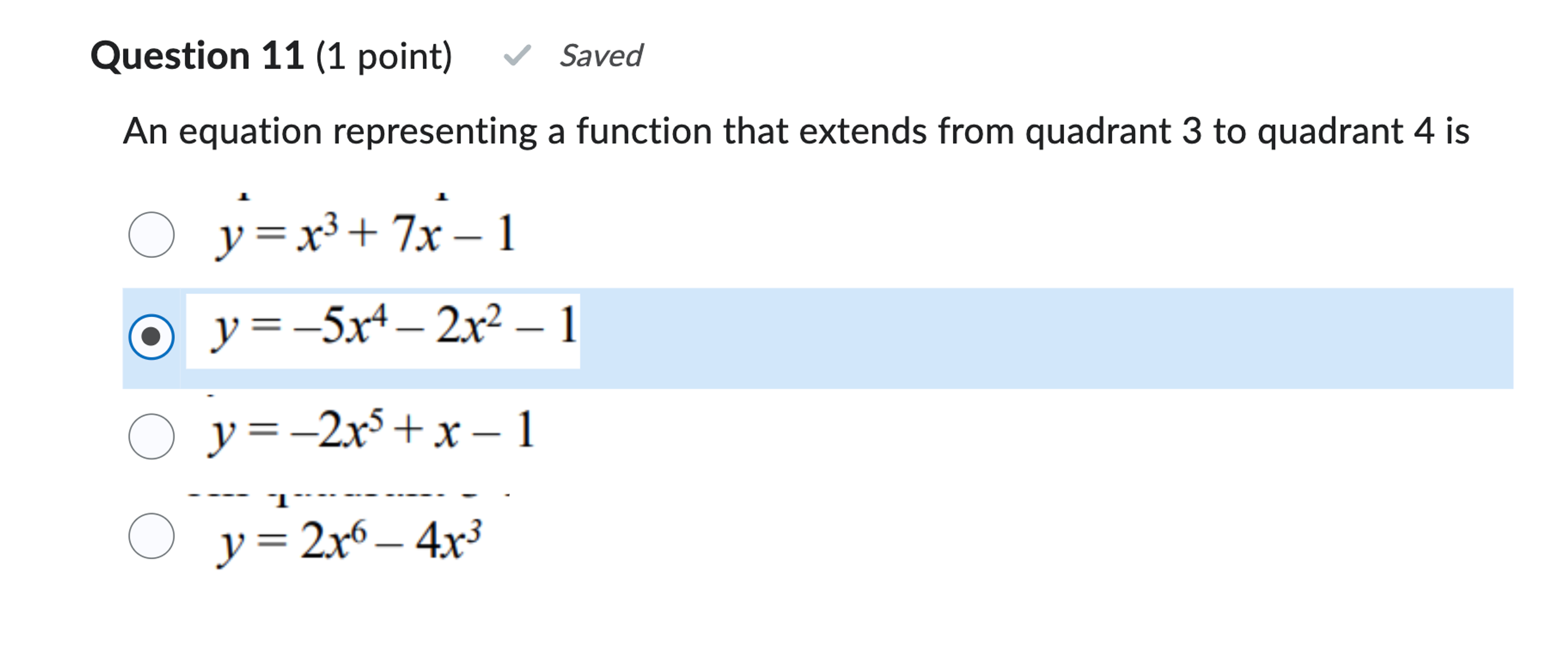 Solved Question 11 (1 ﻿point)An equation representing a | Chegg.com