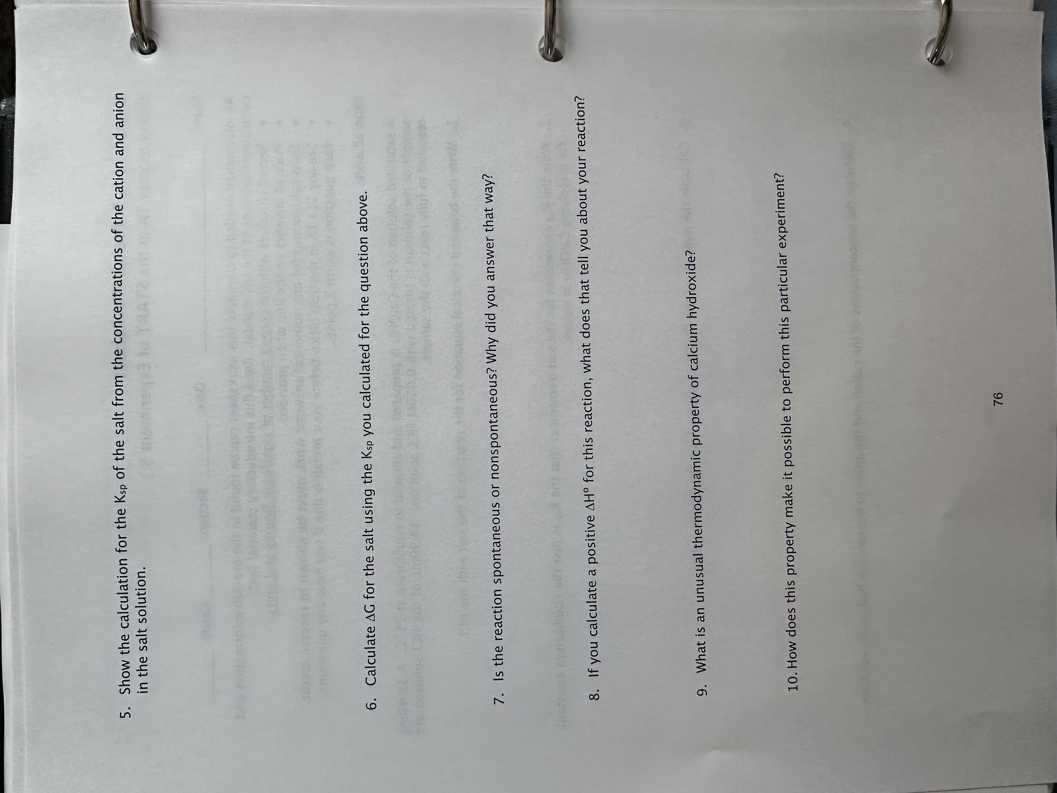Solved Show the calculation for the Ksp ﻿of the salt from | Chegg.com
