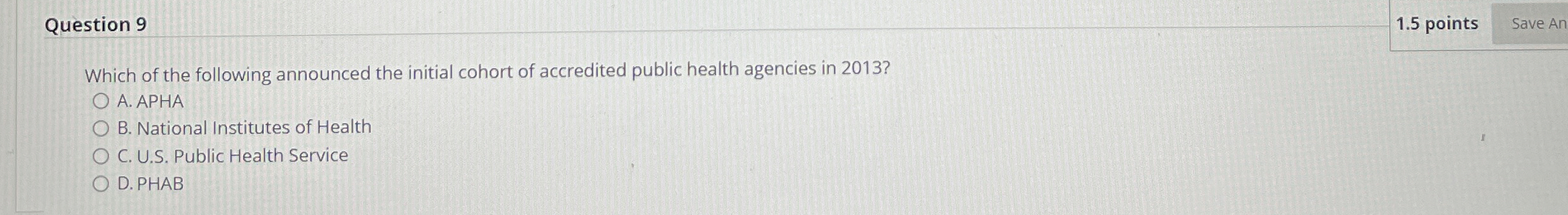 Solved Question 91.5 ﻿pointsSave AnWhich of the following | Chegg.com
