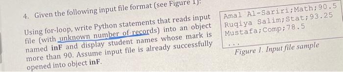 Solved 4. Given the following input file format (see Figure | Chegg.com