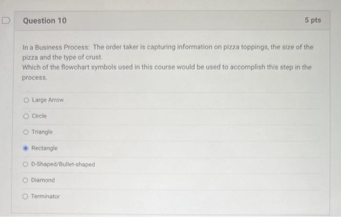 Solved In a Business Process: The order taker is capturing | Chegg.com