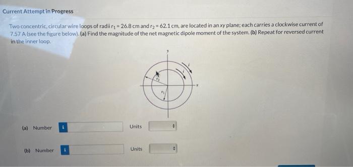 Solved Two concentric, circular wire loops of radii r1=26.8 | Chegg.com