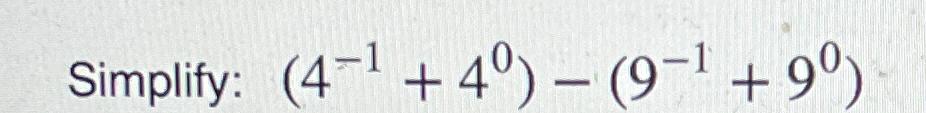 Solved Simplify: (4-1+40)-(9-1+90) | Chegg.com