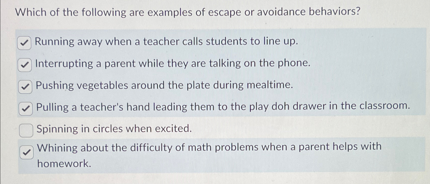 Solved Which of the following are examples of escape or | Chegg.com