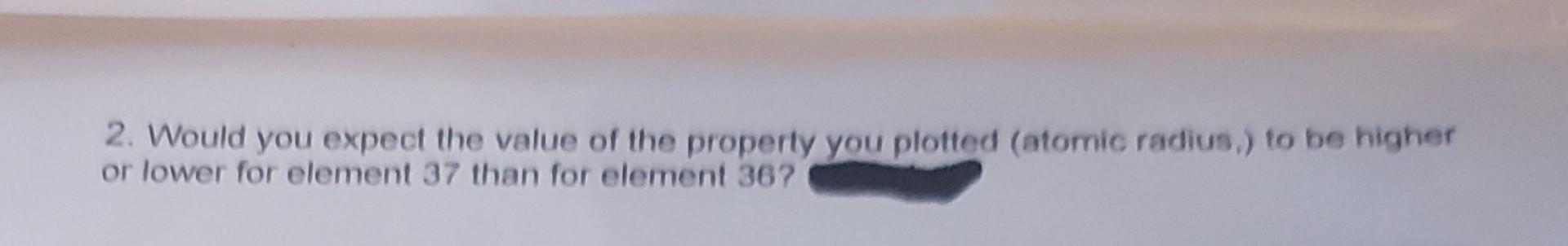 Solved 2. Would you expect the value of the property you | Chegg.com