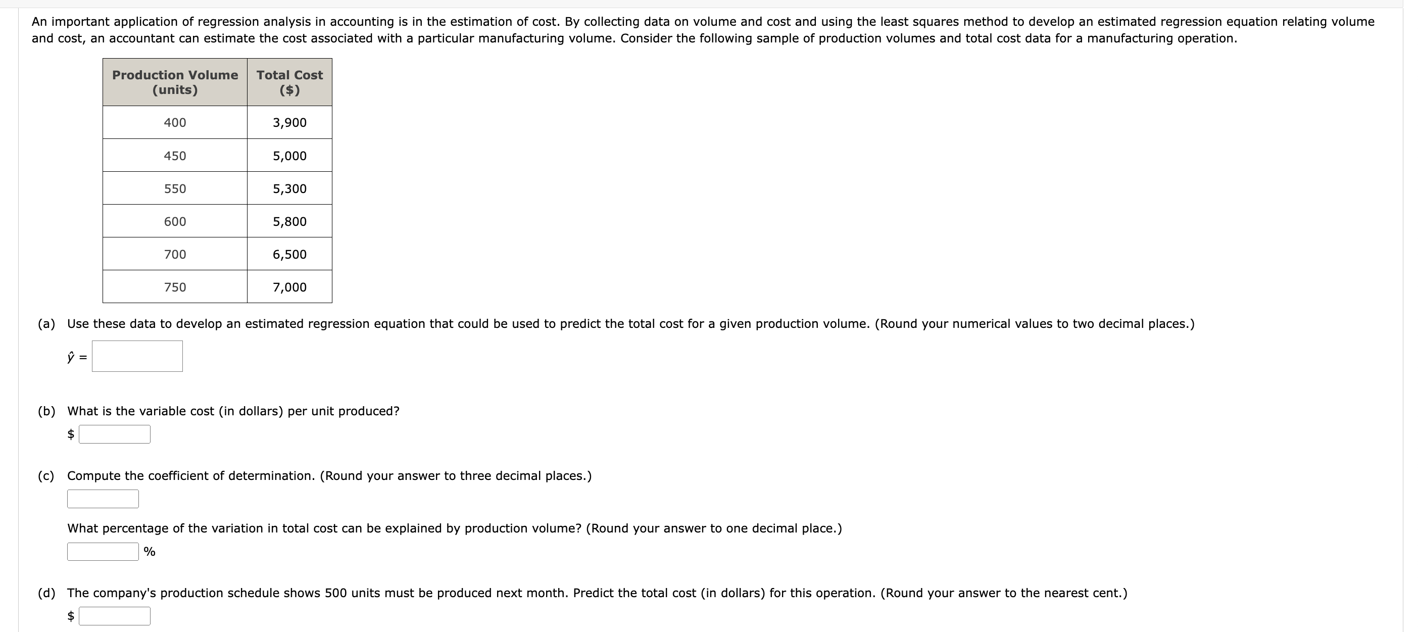 Solved (a) ﻿Use these data to develop an estimated | Chegg.com