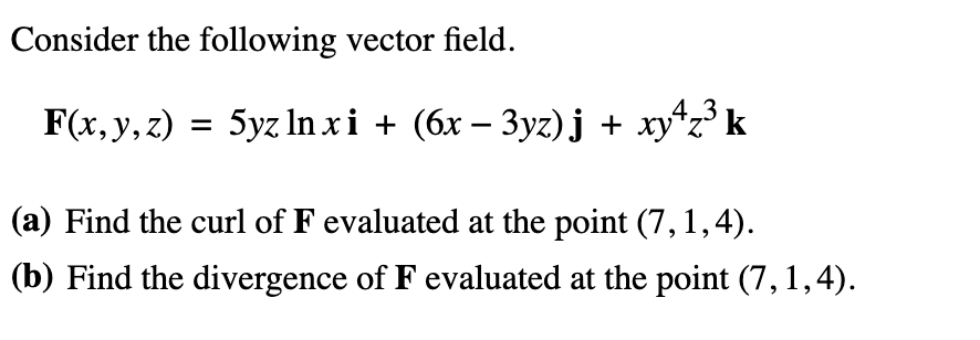 Solved Consider the following vector | Chegg.com