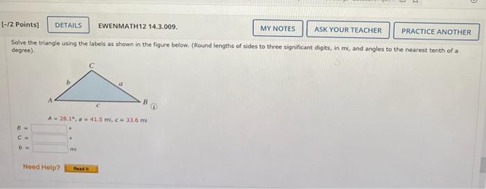 Solved EWENMATH12 14.3.009. MY NOTES ASK YOUR TEACHER | Chegg.com