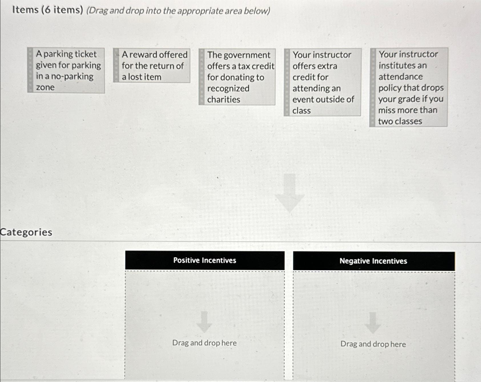 Solved Items ( 6 ﻿items) (Drag and drop into the appropriate | Chegg.com