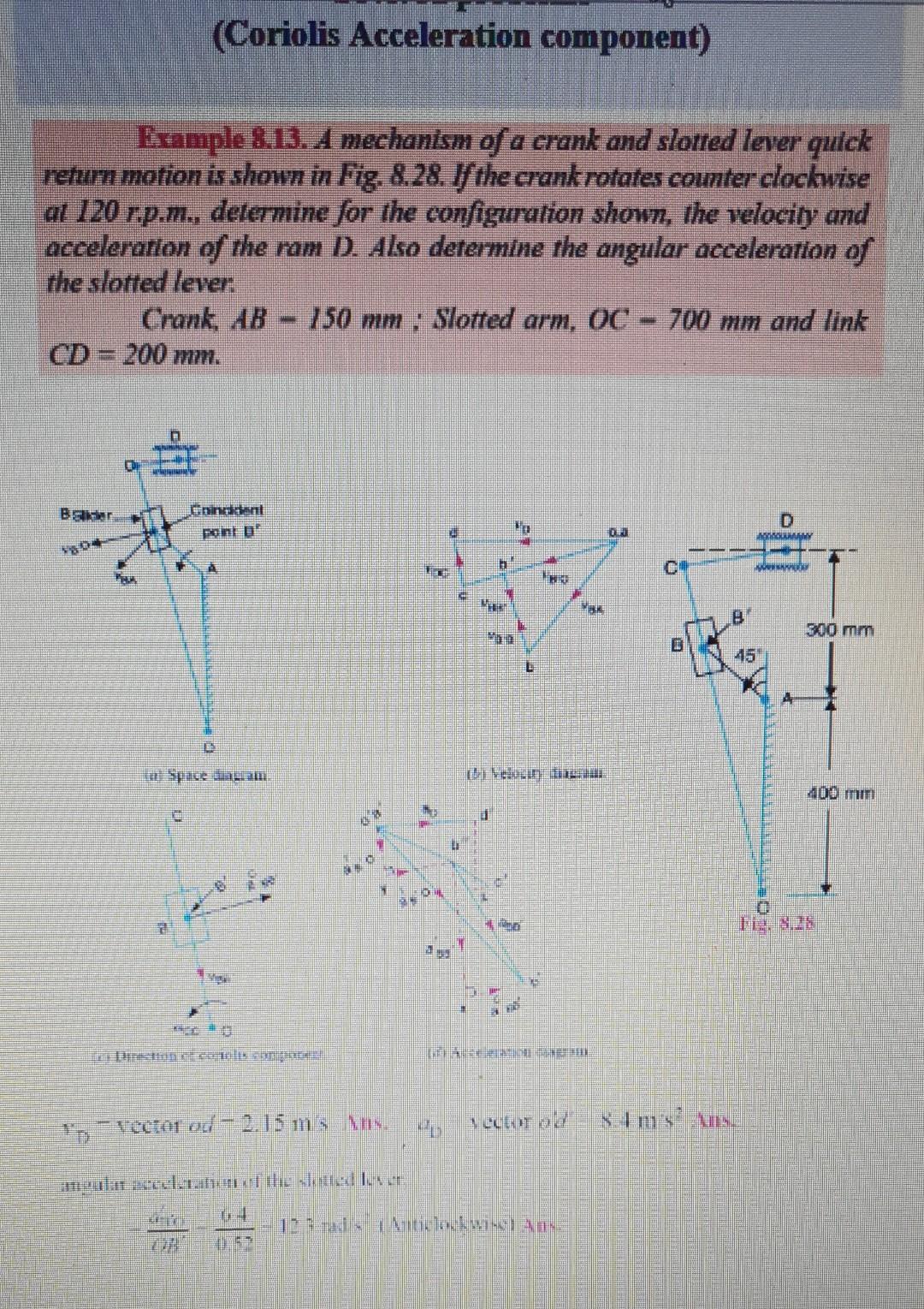 Solved (Coriolis Acceleration component) Example 8.13. A | Chegg.com