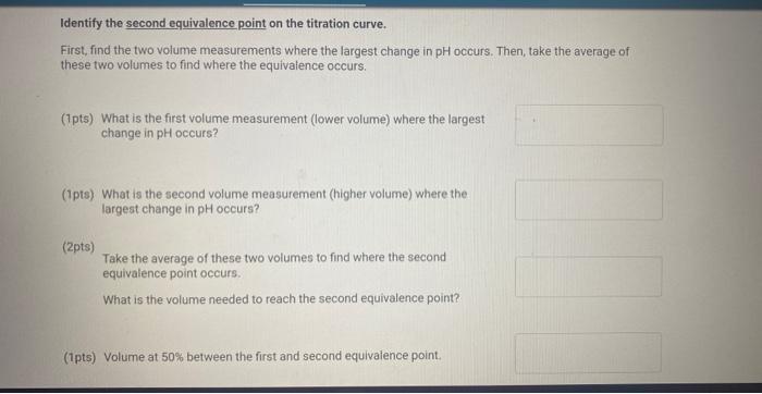 Solved Identify the second equivalence point on the | Chegg.com