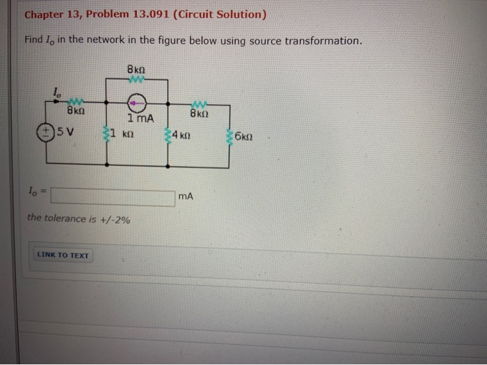 Solved Chapter 13, Problem 13.090 (Circuit Solution) Use | Chegg.com