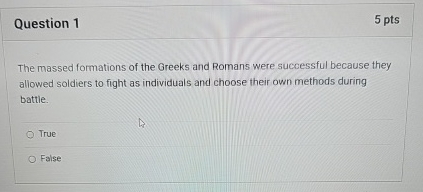 Solved Question 15ptsThe massed formations of the Greeks and | Chegg.com