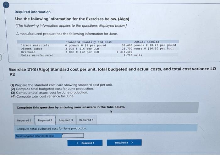 Solved Required information Use the following information | Chegg.com