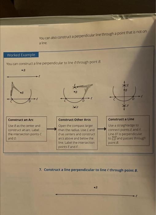 Solved You canalso construct a perpendicular line through a | Chegg.com