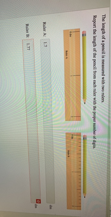 Solved The length of a pencil is measured with two rulers. | Chegg.com