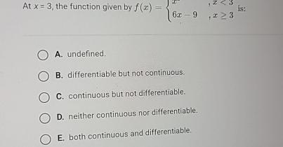 Solved At x=3, ﻿the function given by f(x)={x,x